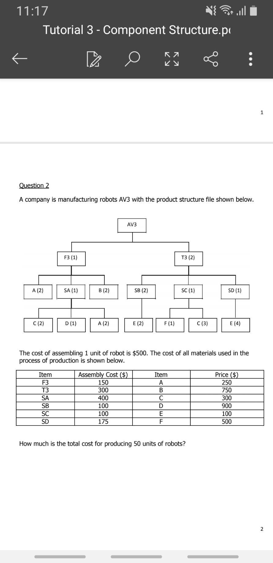 Solved 11:17 Tutorial 3 - Component Structure.pe 자기 KS go 1 | Chegg.com