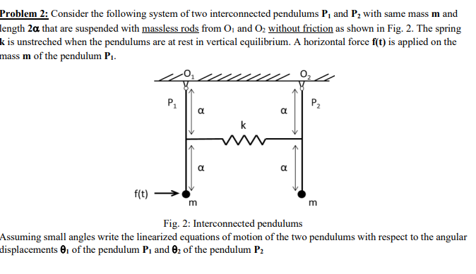 Solved Problem 2: Consider the following system of two | Chegg.com