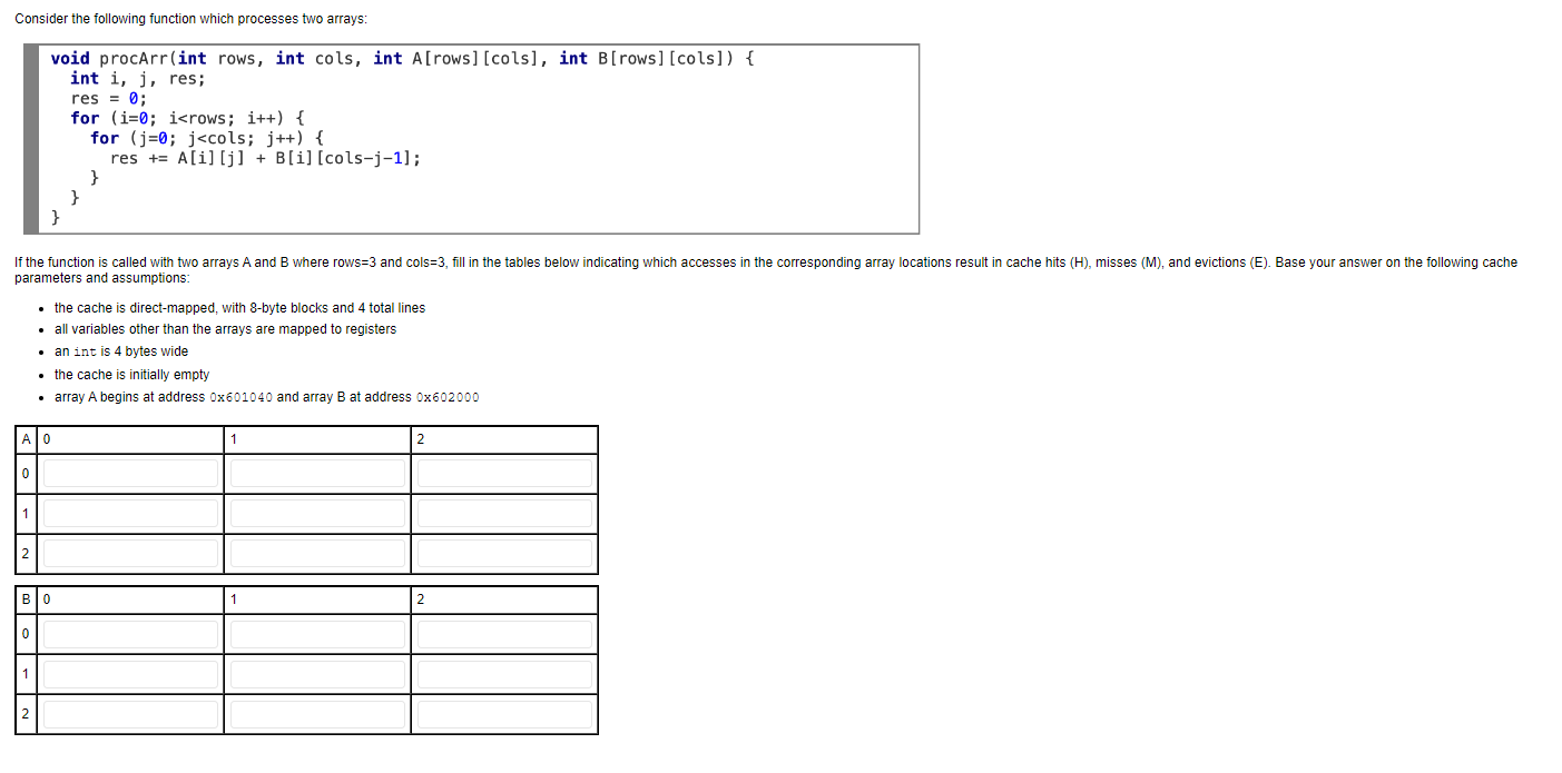 Solved Consider the following function which processes two | Chegg.com