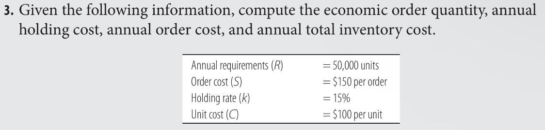 Solved Given the following information, compute the economic | Chegg.com