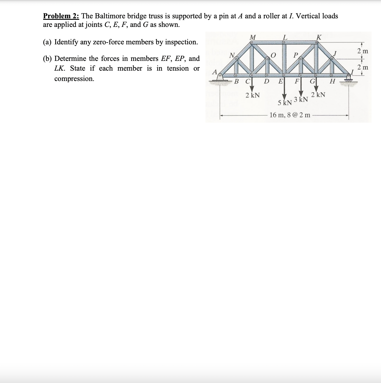 Solved Problem 2: The Baltimore bridge truss is supported by | Chegg.com