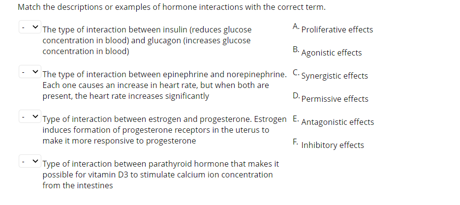 Solved Match the descriptions or examples of hormone | Chegg.com