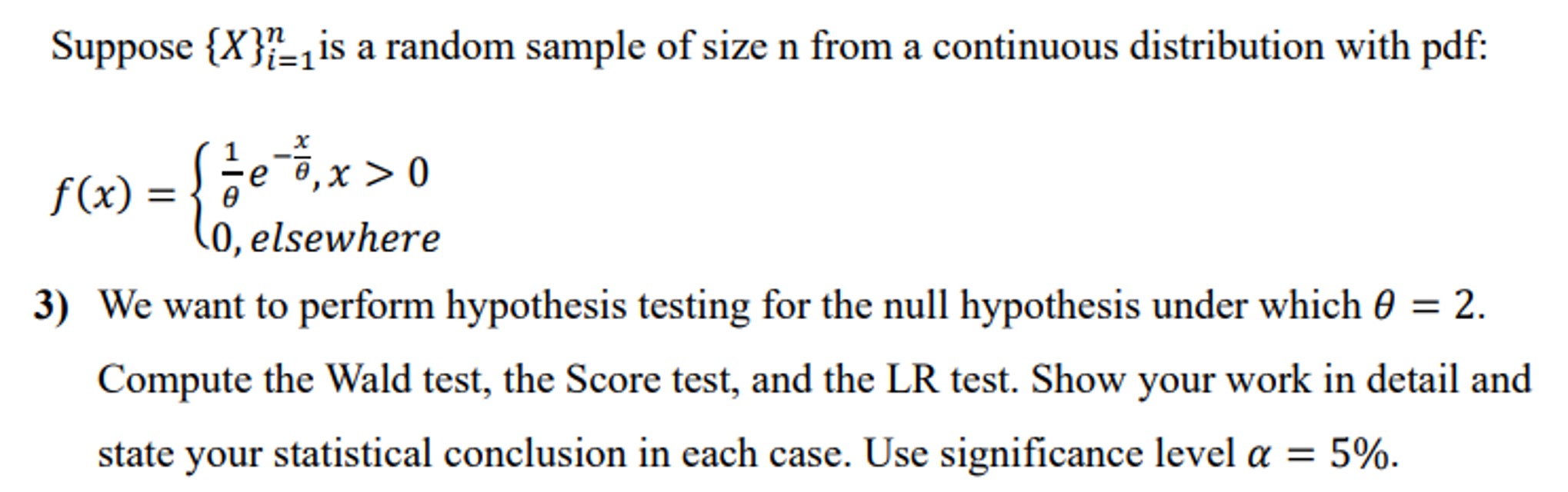 Solved Suppose {x}i=1n ﻿is a random sample of size n ﻿from a | Chegg.com