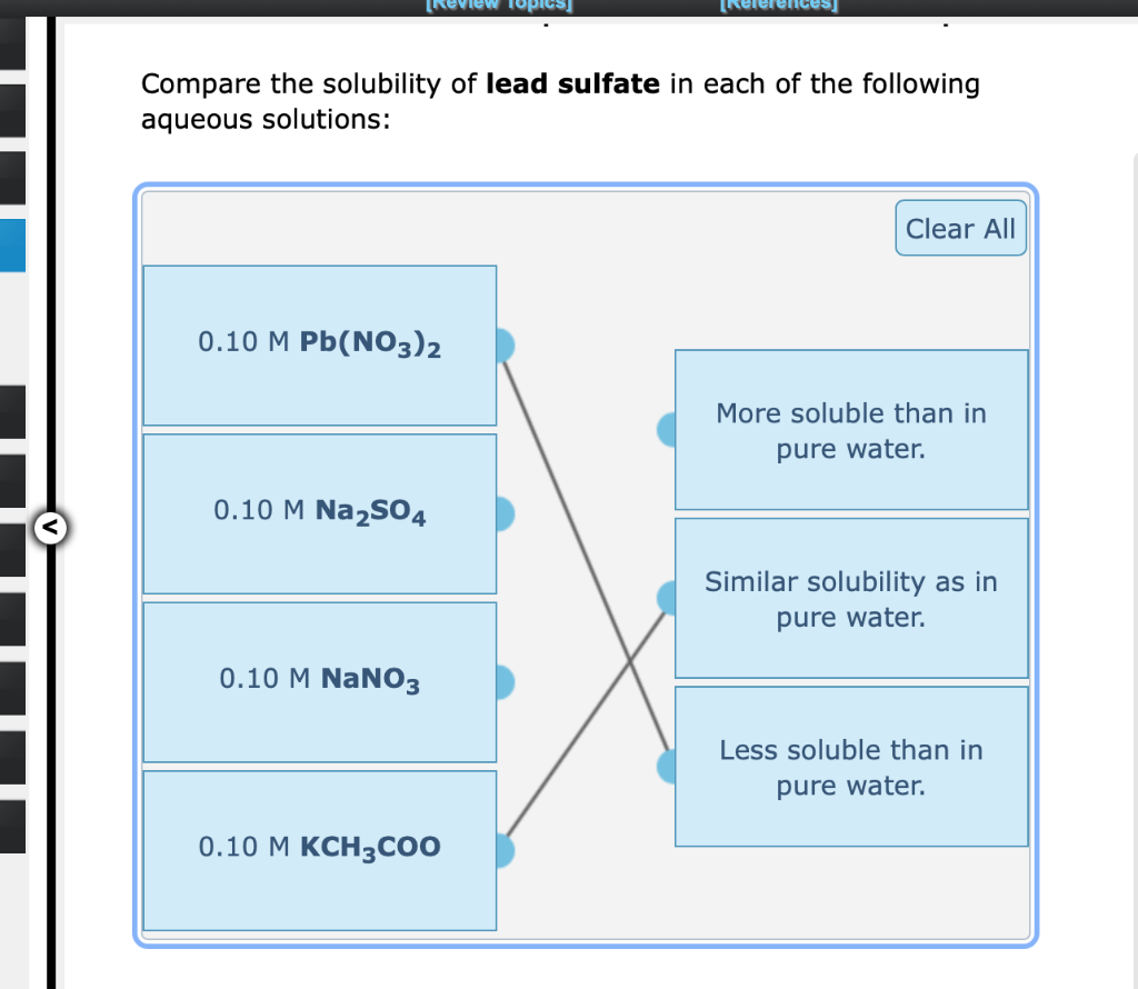 Solved Compare the solubility of lead sulfate in each of the | Chegg.com
