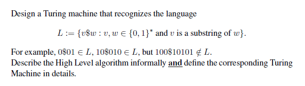 Solved Design a Turing machine that recognizes the language | Chegg.com
