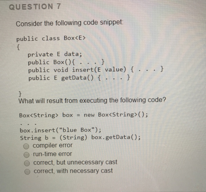 Solved Which Of The Following Statements About Generic 