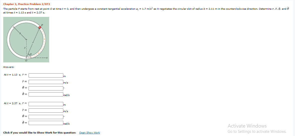 Solved Chapter 2, Practice Problem 2/072 The particle P | Chegg.com
