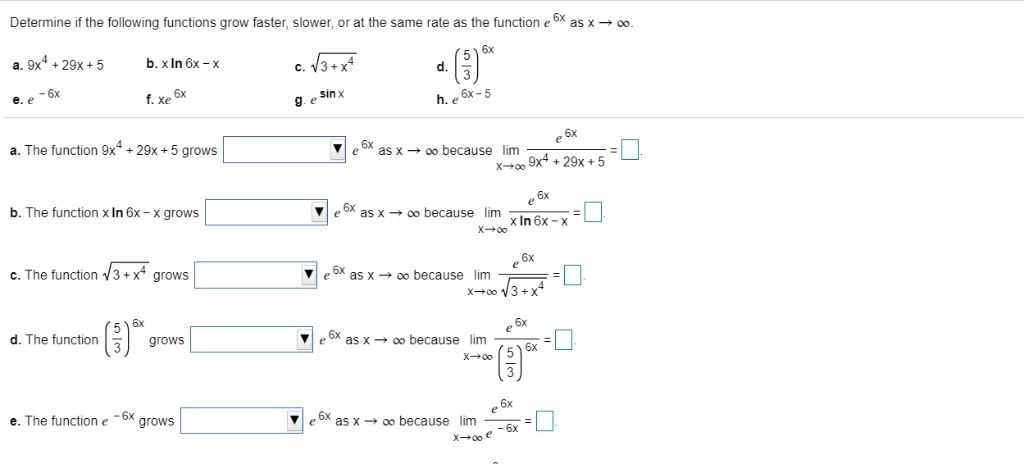 Solved Determine if the following functions grow faster, | Chegg.com