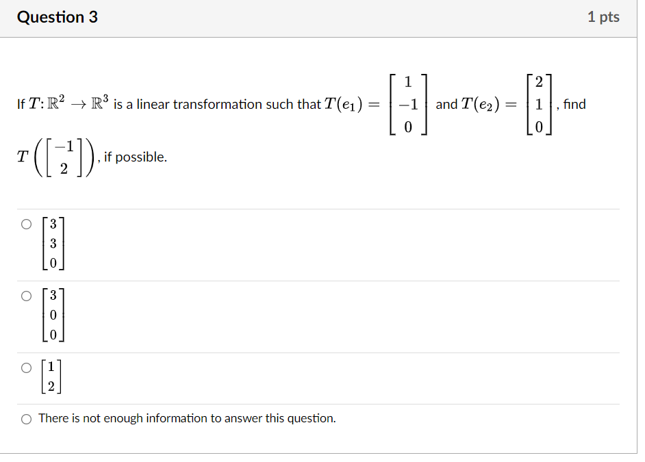 If T:R2→R3 is a linear transformation such that | Chegg.com