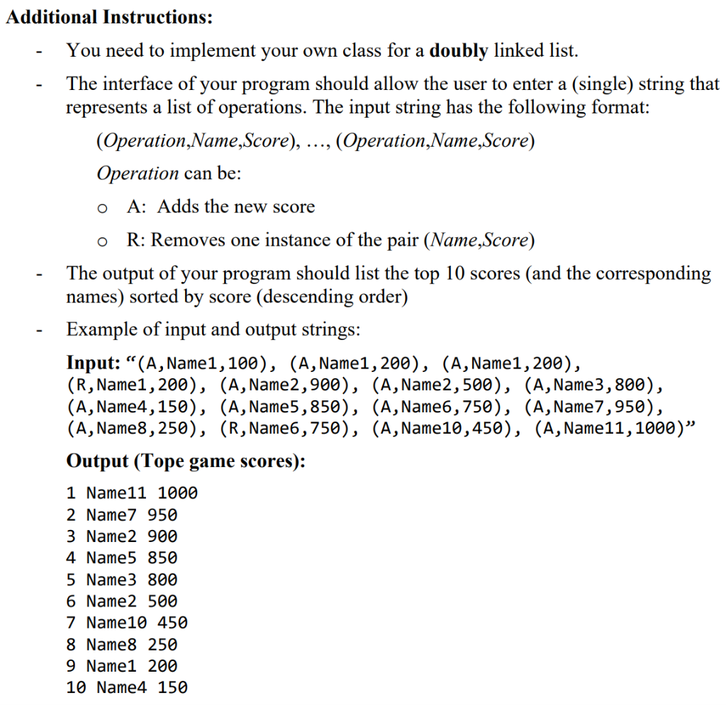 Solved Write a java class that maintains the top ten scores | Chegg.com