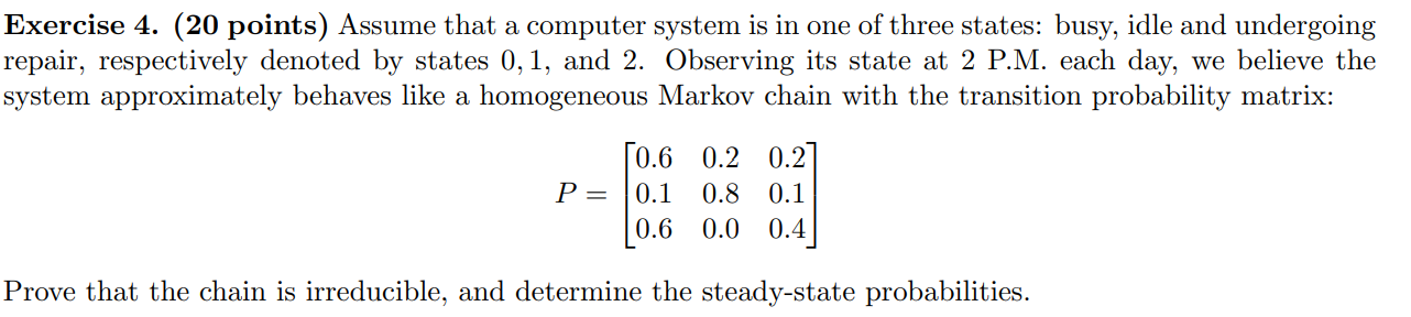 Solved Exercise 4. (20 points) Assume that a computer system | Chegg.com