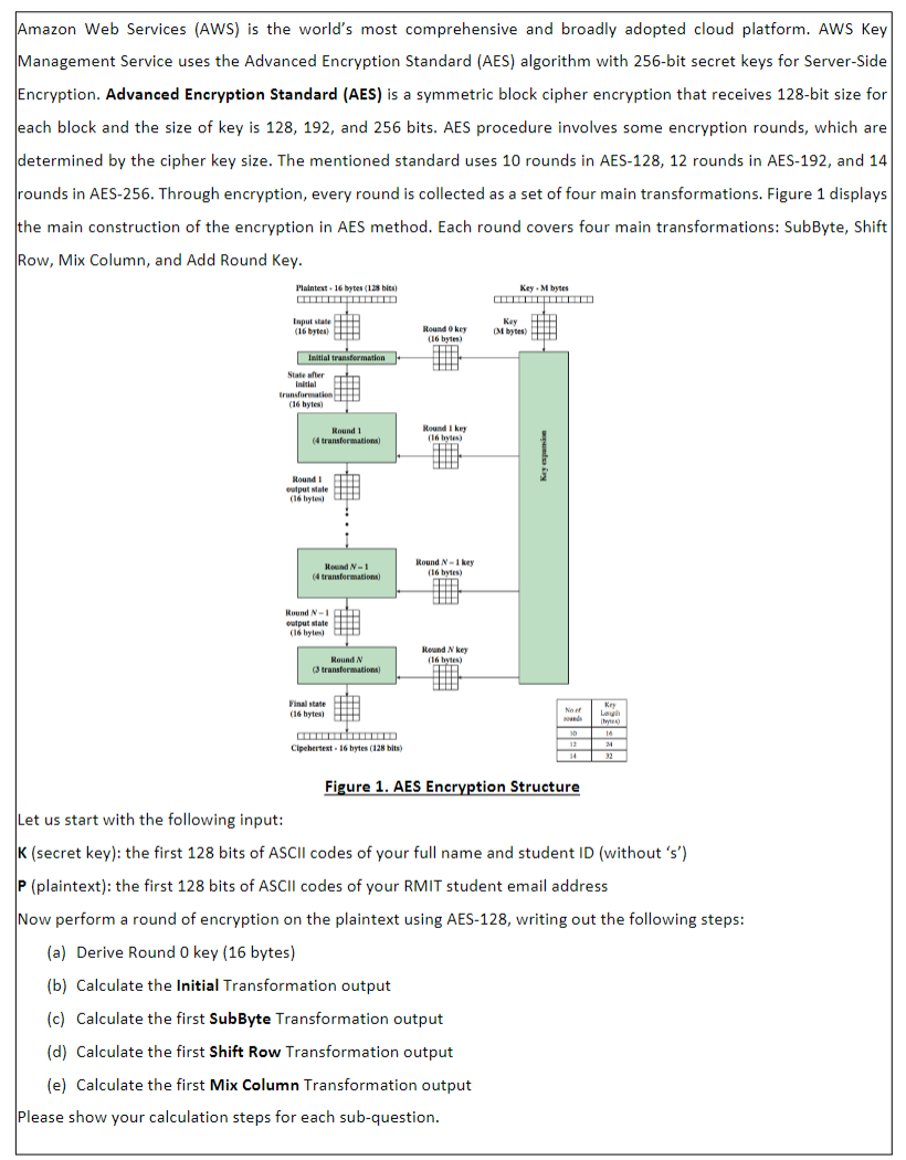 Solved Amazon Web Services (AWS) is the world's most | Chegg.com