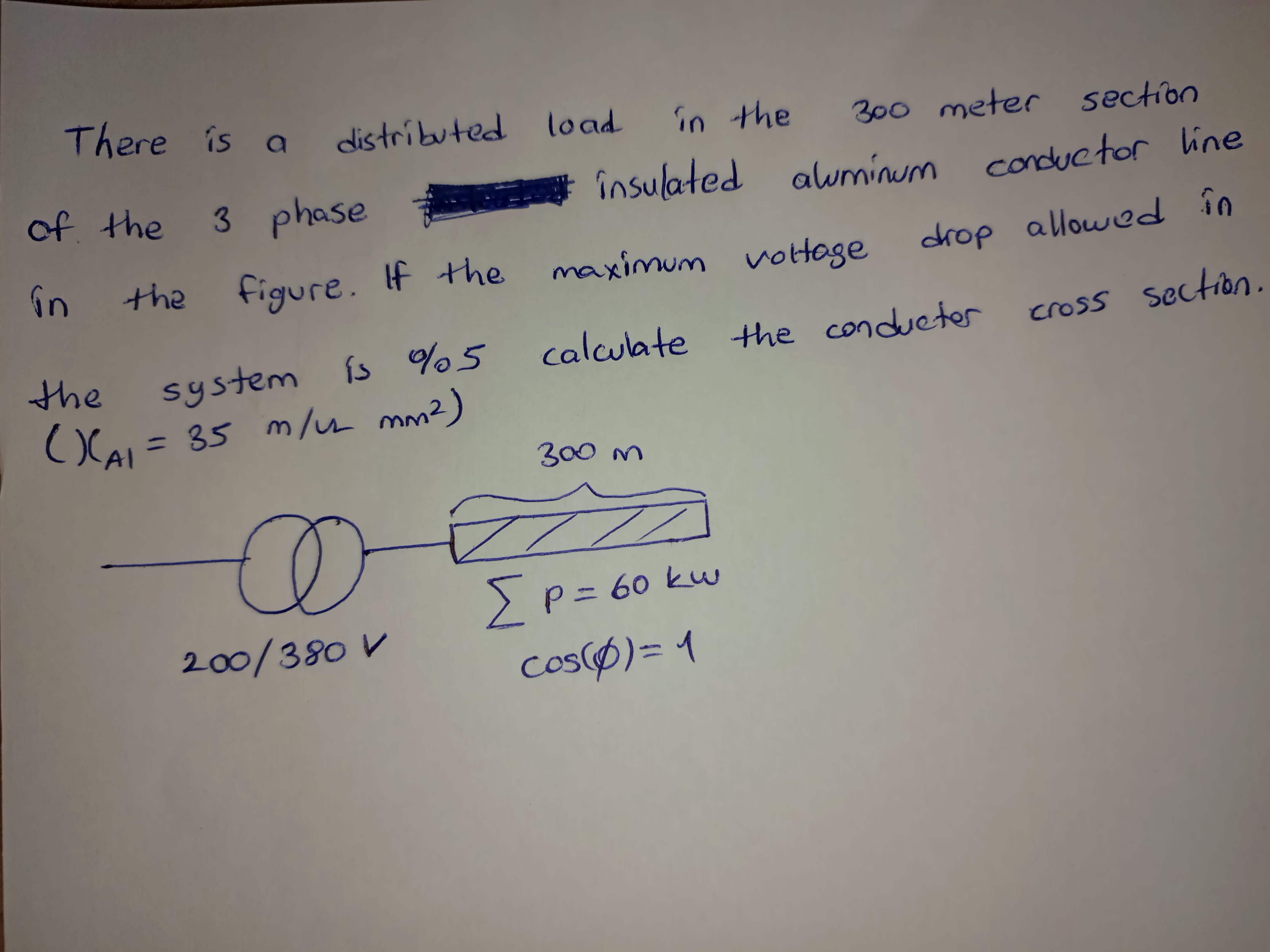 There is a distribution load in the 300 ﻿meter | Chegg.com
