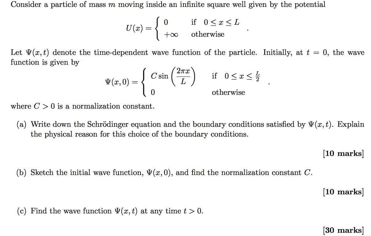 Solved Consider a particle of mass m moving inside an | Chegg.com