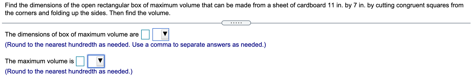 Solved Find the dimensions of the open rectangular box of | Chegg.com