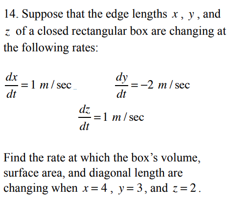 Solved Suppose that the edge lengths x,y, ﻿andz ﻿of a closed | Chegg.com