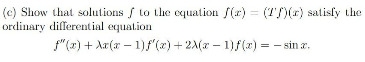 Solved For f in the space C([0,1]) of continuous functions | Chegg.com