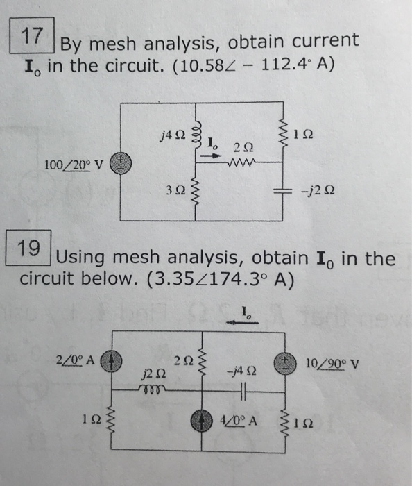 Solved 17 IBy mesh analysis, obtain current Io in the | Chegg.com