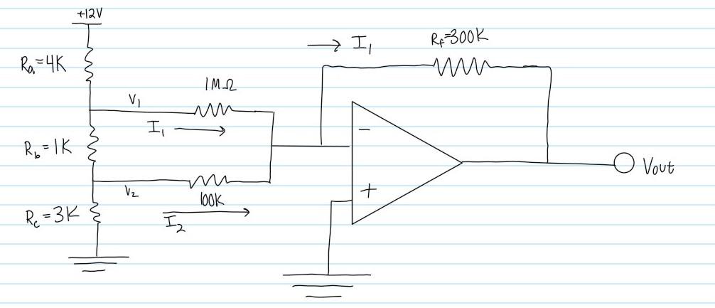 Solved Summing amplifier Rf = 300 k, R1 = 1 M and R2 = 100 | Chegg.com