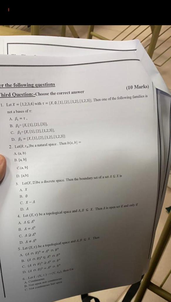 Solved 1. Let X={1,2,3,4) with | Chegg.com