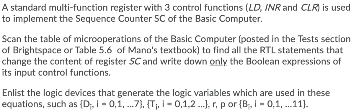 A standard multi-function register with 3 control | Chegg.com