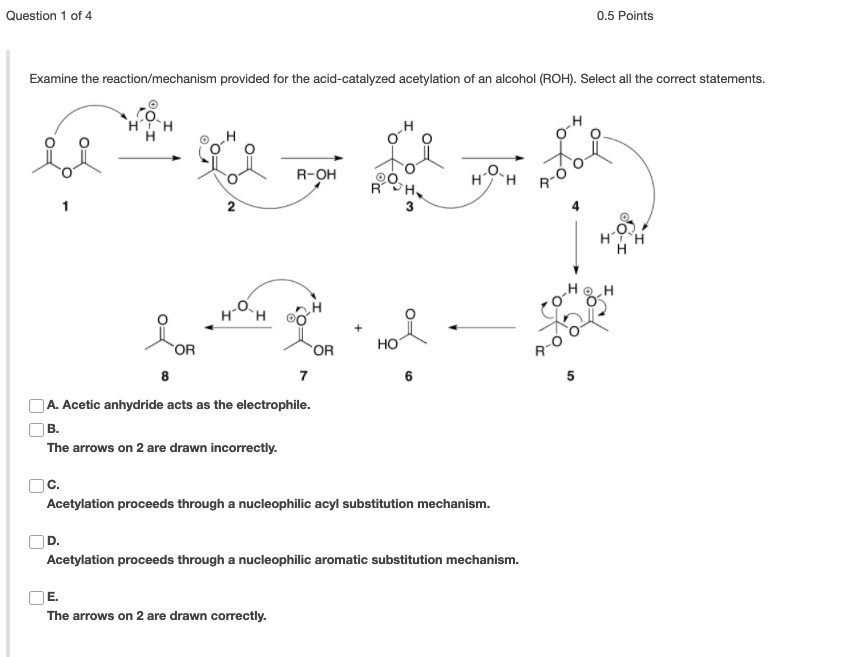 Solved Question 1 of 4 0.5 Points Examine the | Chegg.com