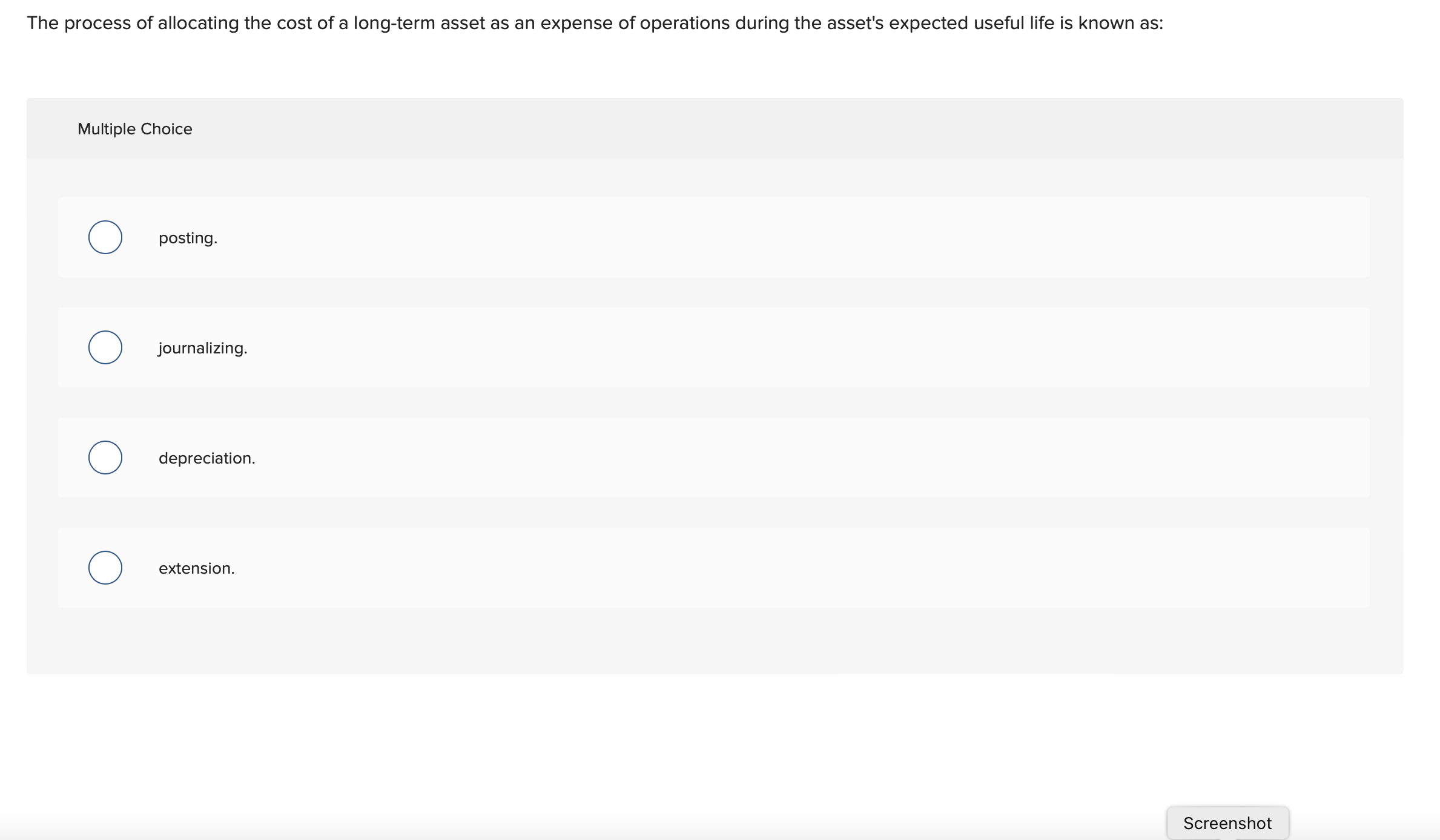 Solved The process of allocating the cost of a long-term | Chegg.com