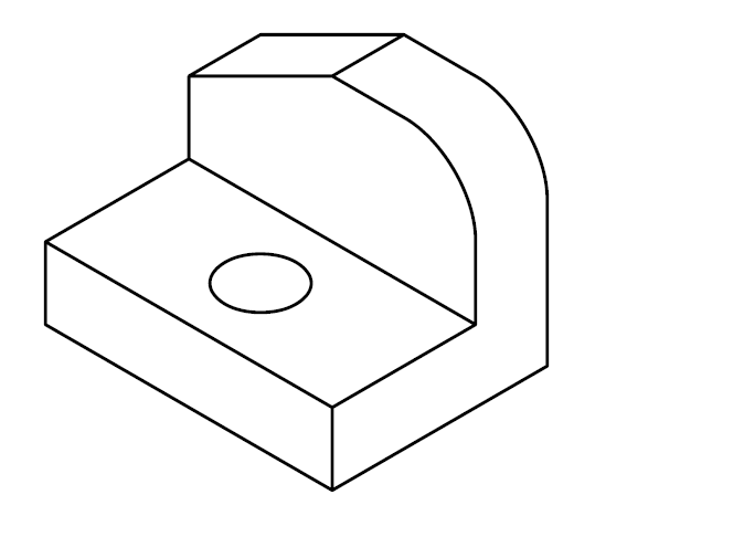 Solved Draw an orthographic projection using the 3rd angle | Chegg.com