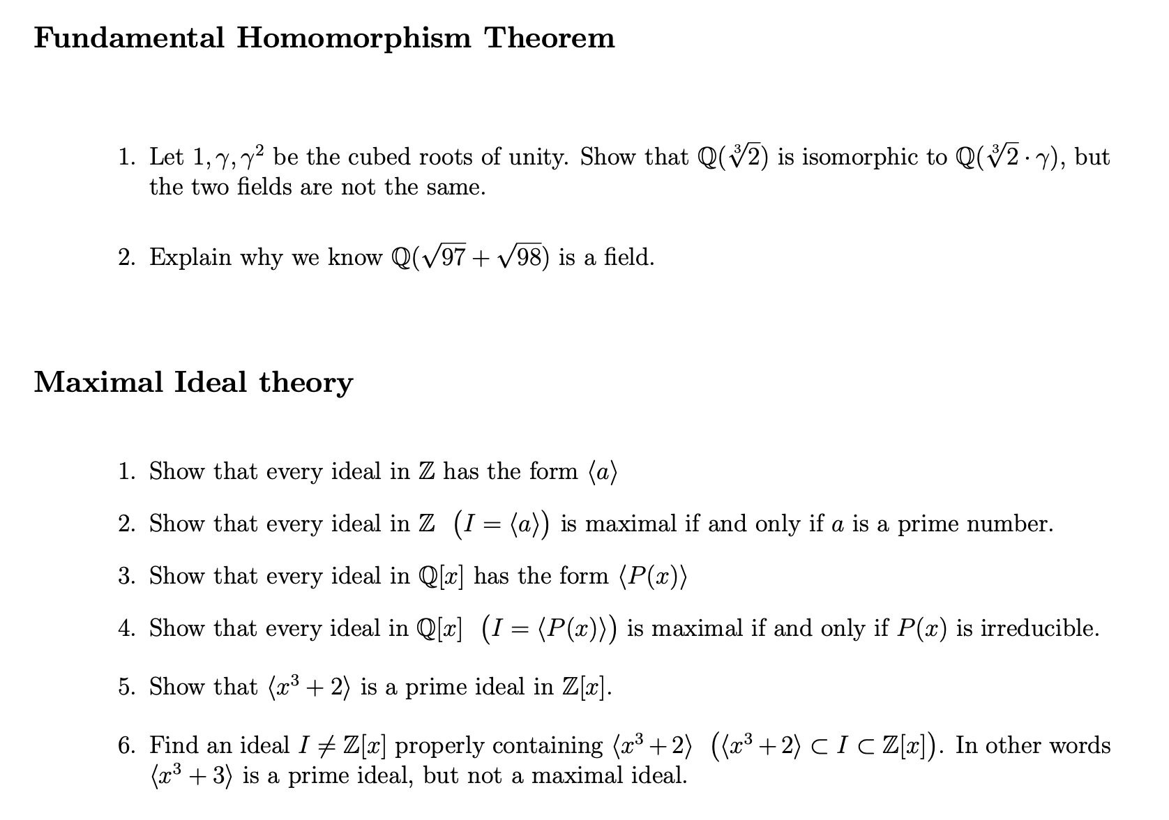 1. Determine all possible homomorphisms for each of | Chegg.com