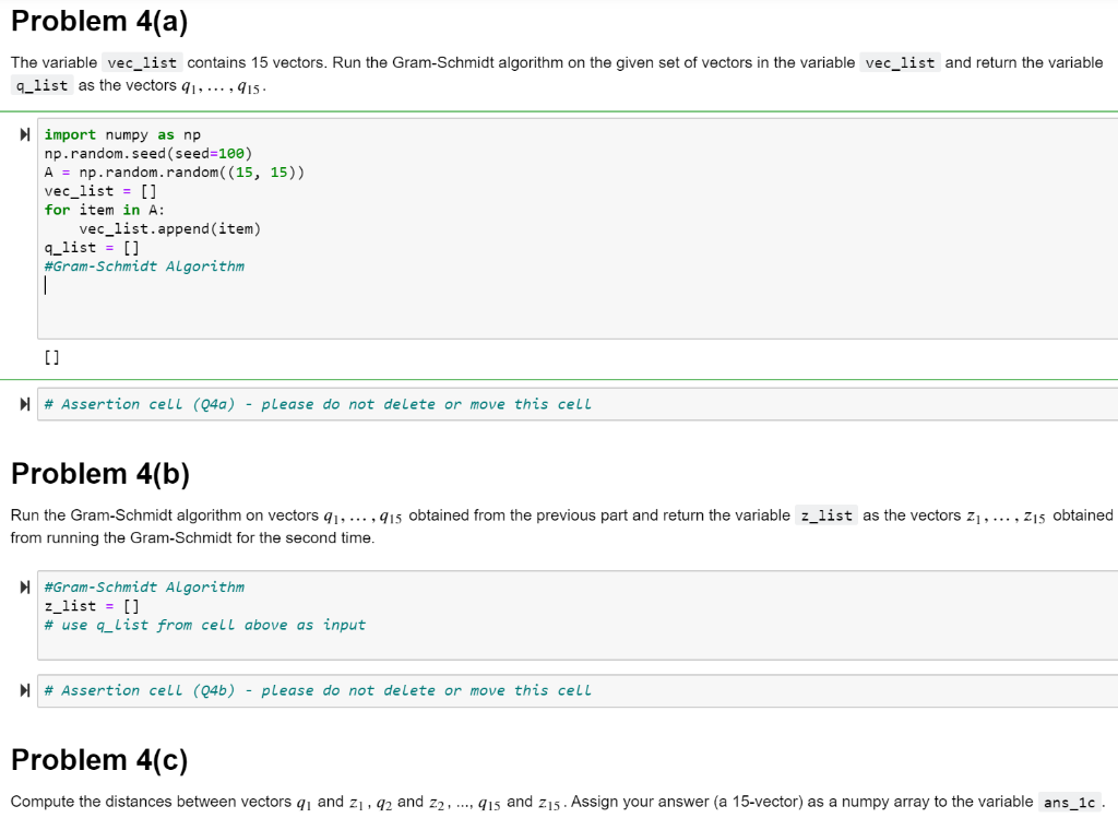 Problem 4a The Variable Veclist Contains 15
