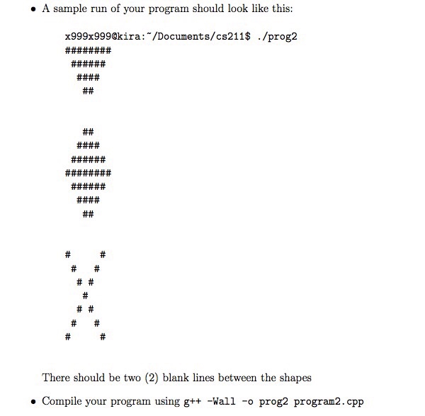 Solved Write a C++ program which draws three different | Chegg.com Solved Write a C++ program which draws three different | Chegg.com