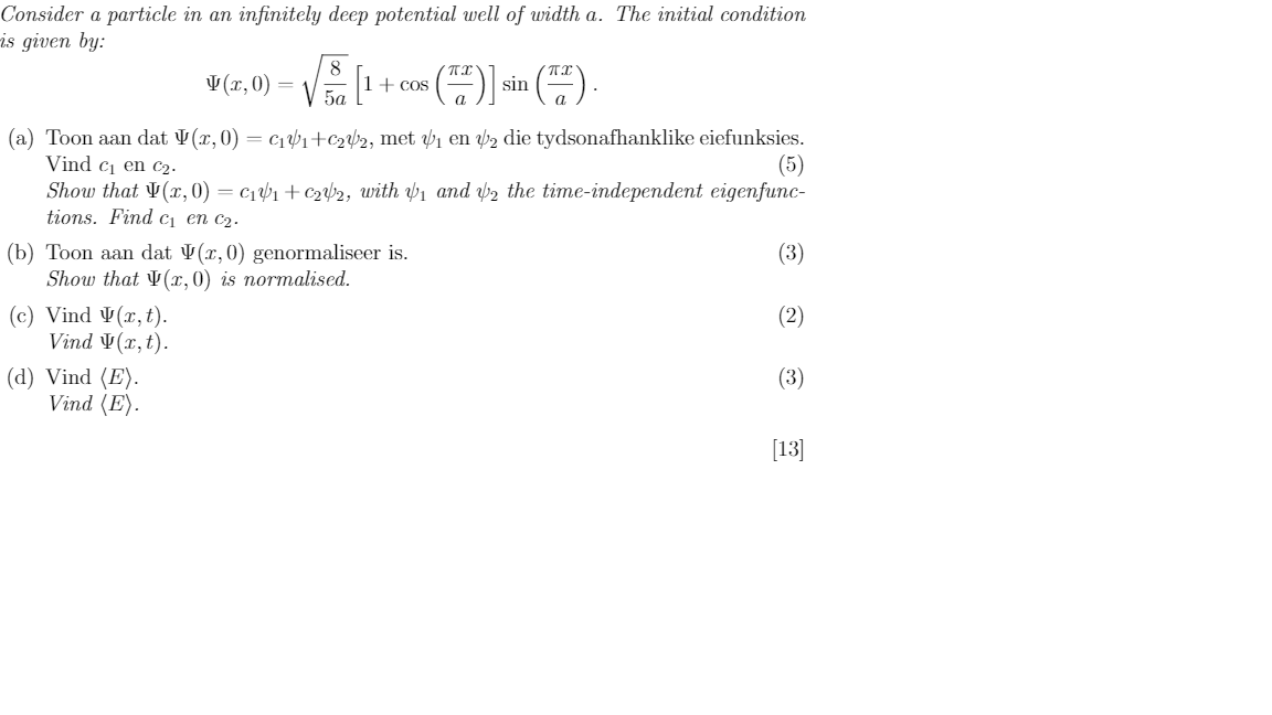 Solved 8 (**) Consider a particle in an infinitely deep | Chegg.com