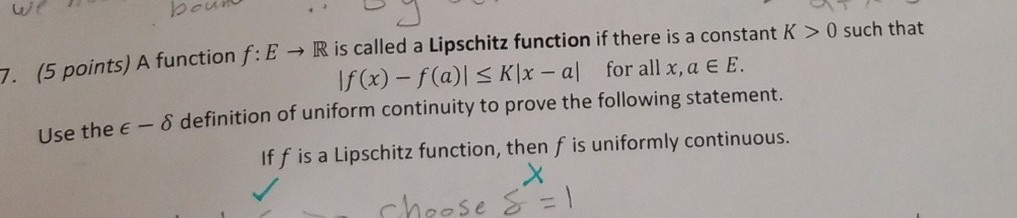 Solved Gi 7. (5 points) A function f: E → R is called a | Chegg.com