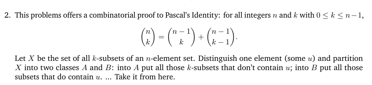 Solved This Problems Offers A Combinatorial Proof To