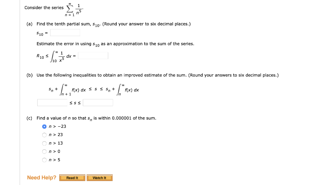 Solved Consider the series (a) Find the tenth partial sum, | Chegg.com Solved Consider the series (a) Find the tenth partial sum, | Chegg.com