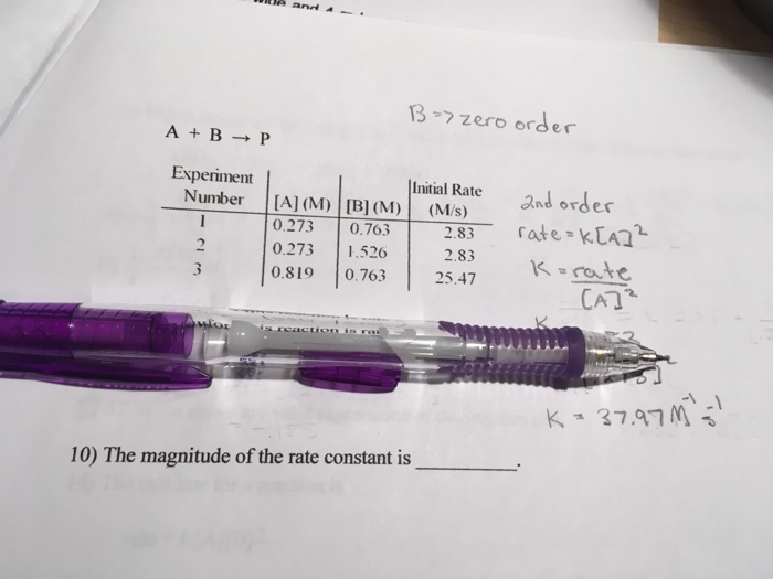 Solved The magnitude of the rate constant is _____. | Chegg.com