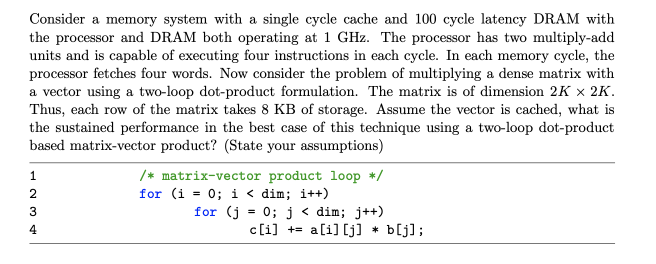 Solved Consider a memory system with a single cycle cache | Chegg.com