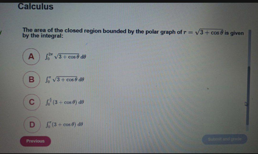 Solved Calculus The area of the closed region bounded by the | Chegg.com