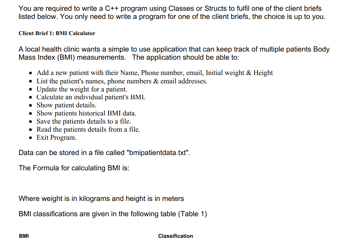BMI Classification