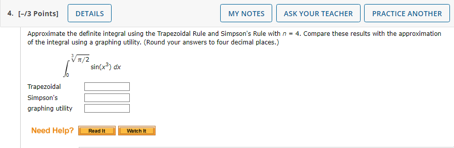 Solved Approximate the definite integral using the | Chegg.com