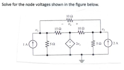 Solved Solve for the node voltages shown in the figure | Chegg.com