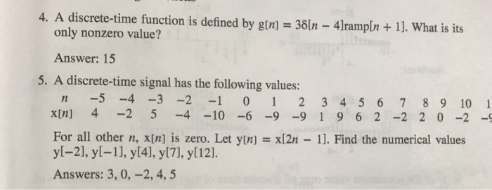 Solved 4. A discrete-time function is defined by gtnm) 36in | Chegg.com