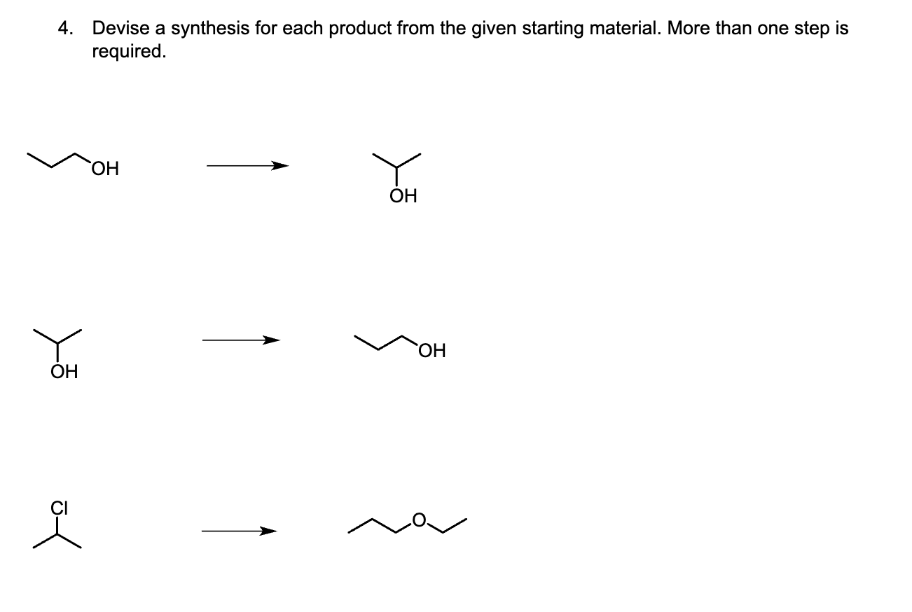 Solved Devise a synthesis for each product from the given | Chegg.com