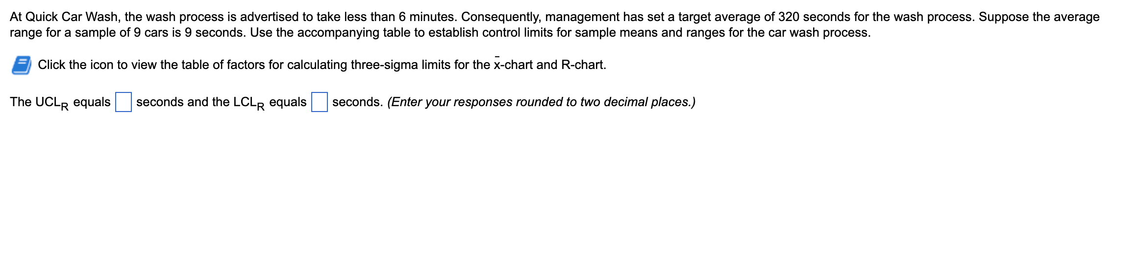 Solved Factors for calculating three-sigma limits for the | Chegg.com