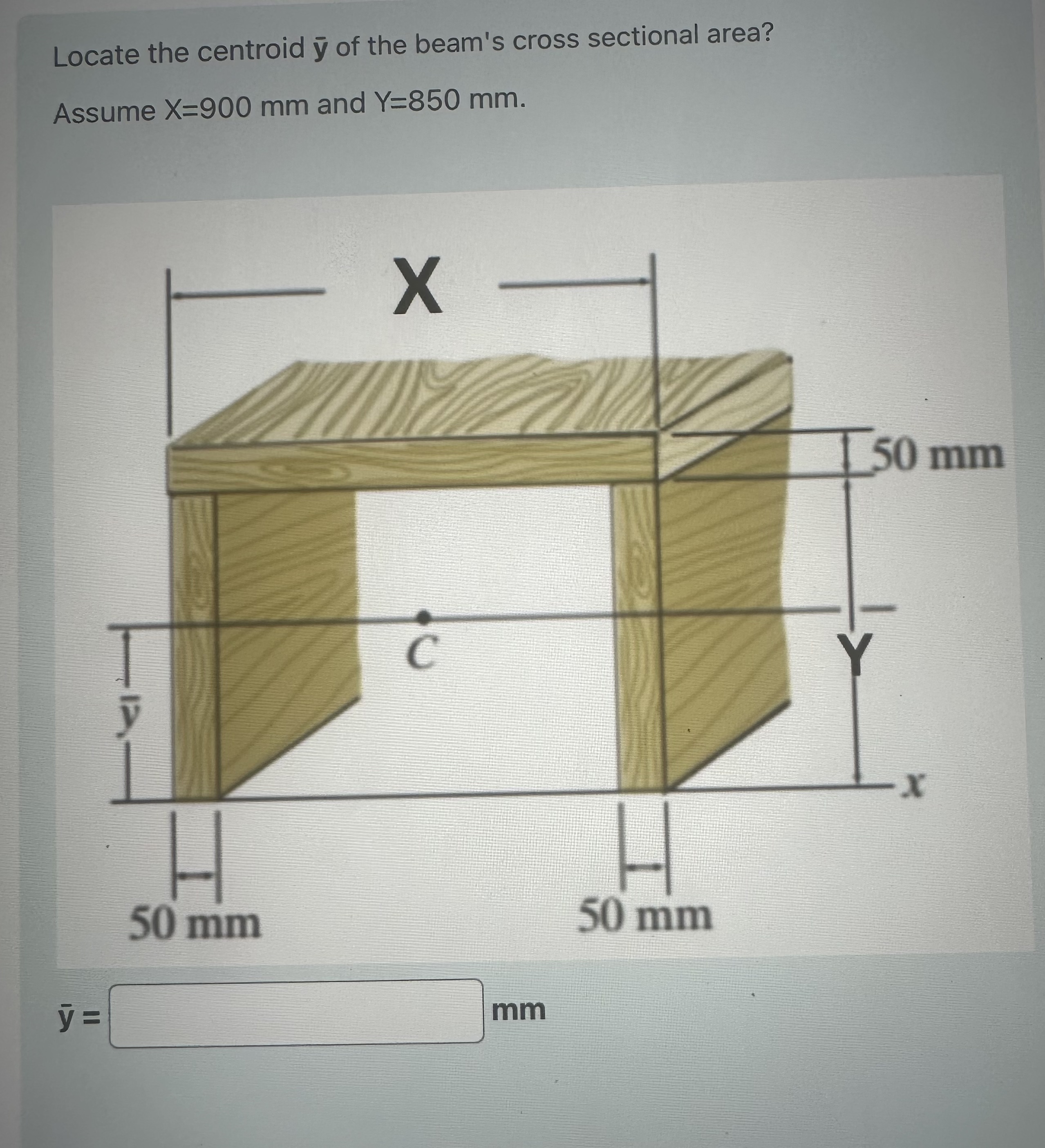 Locate the centroid ?bar (y) ﻿of the beam's cross | Chegg.com