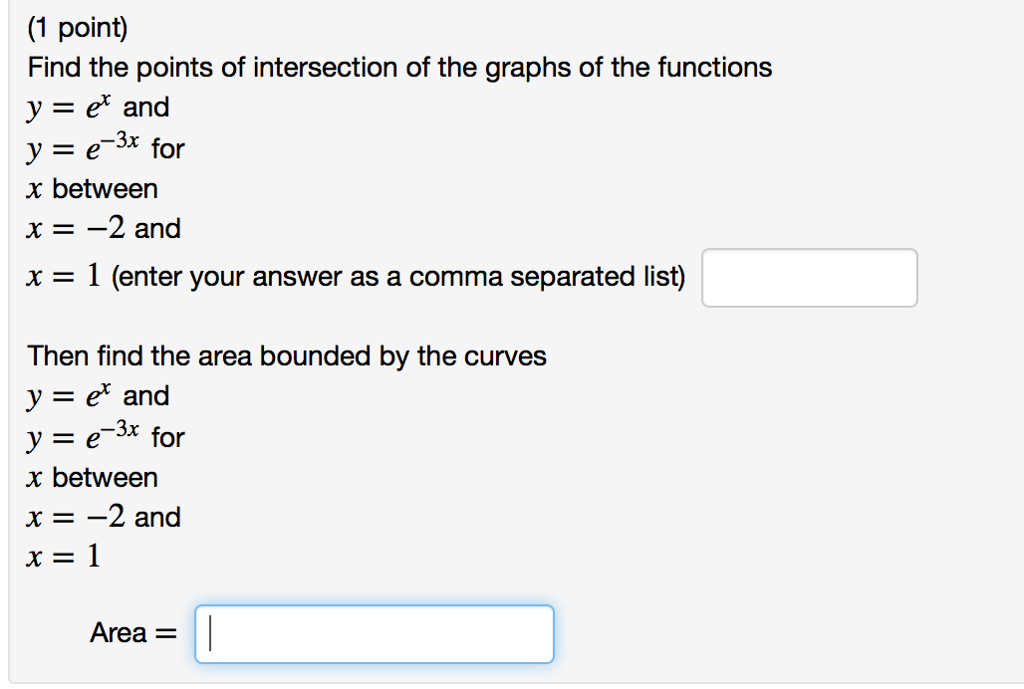 Solved (1 point) Find the points of intersection of the | Chegg.com