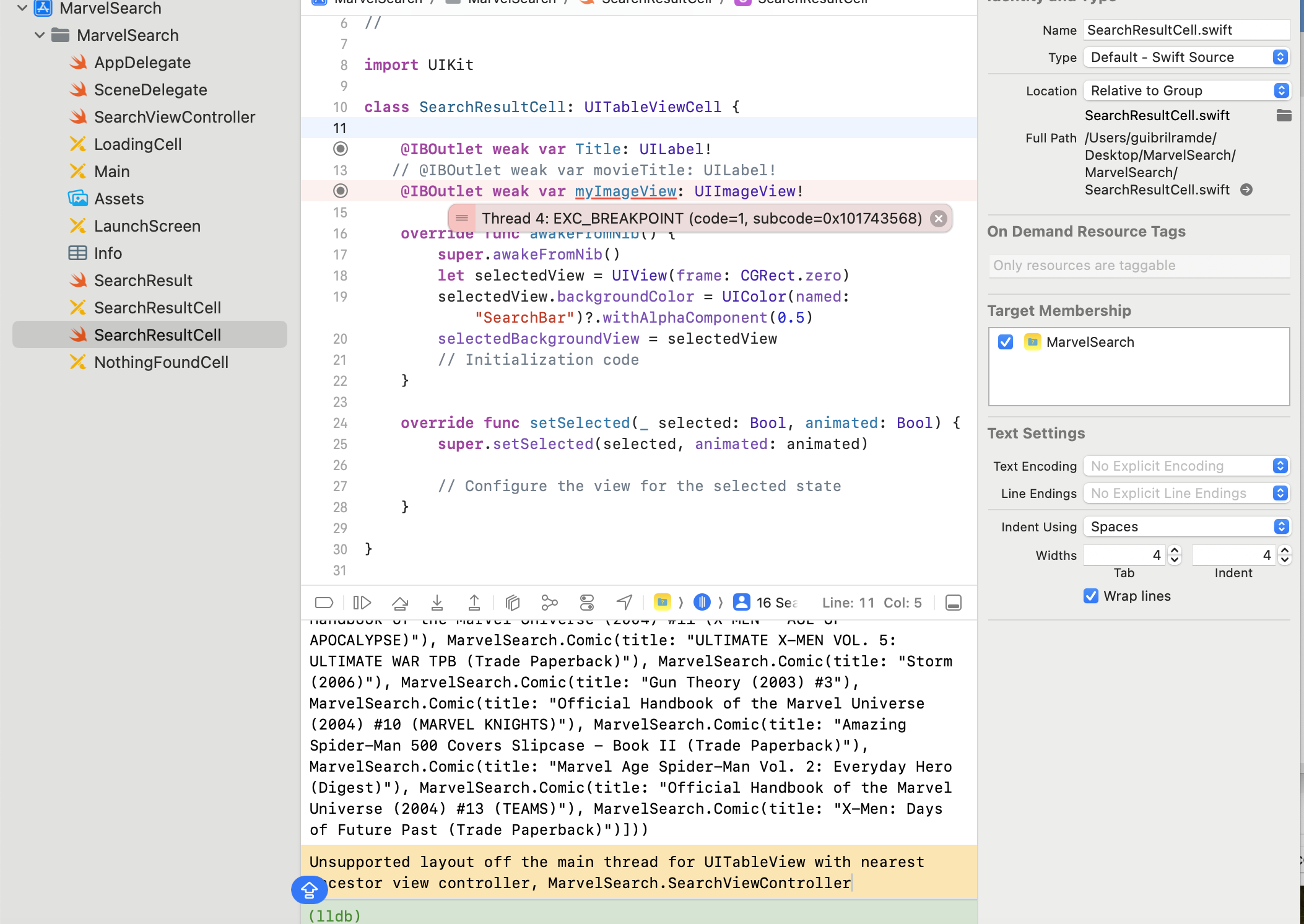 Solved //// SearchResultCell.swift// MarvelSearch//// | Chegg.com