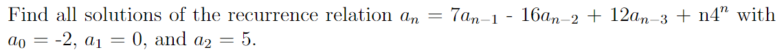 Solved Find all solutions of the recurrence relation | Chegg.com