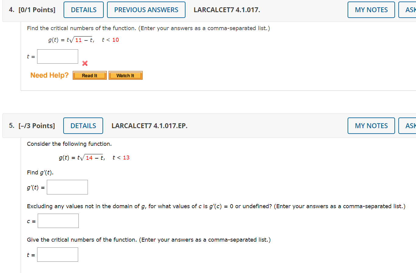 Solved Find the critical numbers of the function. (Enter | Chegg.com