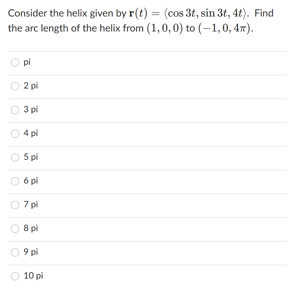 Solved Consider the helix given by r(t) = cos 3t, sin 3t, | Chegg.com